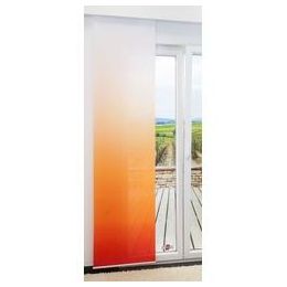 Flächengardine von Lysel® - Gradient transparent mit Farbverlauf in den Maßen 245 cm x 60 cm orange/rotorange