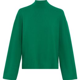Manguun collection Pullover, Stehkragen, für Damen, grün, XL