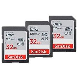 SanDisk Ultra-Speicherkarte 32 GB SDHC UHS-I Klasse 10 3er-Pack