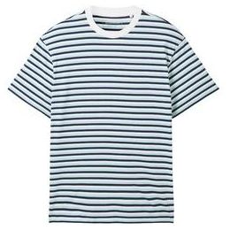Tom Tailor DENIM Herren Gestreiftes T-Shirt, blau, Streifenmuster, Gr. XL