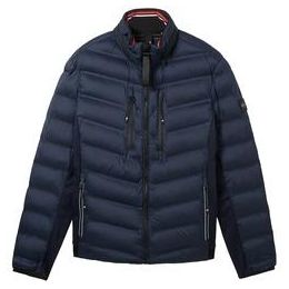 Tom Tailor Herren Hybrid Jacke mit abnehmbarer Kapuze, blau, Uni, Gr. XXL