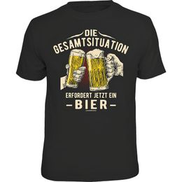 T-Shirt "Die Gesamtsituation erfordert jetzt ein Bier" (Größe: XXL)