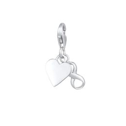 NENALINA Charm Herz Infinity Symbol Anhänger Basic 925er Silber (Farbe: Silber)