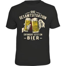 T-Shirt "Die Gesamtsituation erfordert jetzt ein Bier" (Größe: XL)
