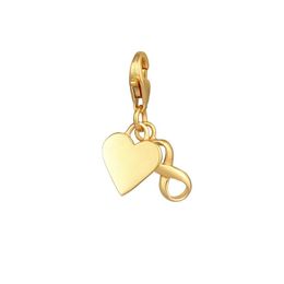 NENALINA Charm Herz Infinity Symbol Anhänger Basic 925er Silber (Farbe: Gold)