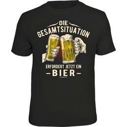 T-Shirt "Die Gesamtsituation erfordert jetzt ein Bier" (Größe: L)