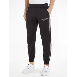 Sweathose Tommy Hilfiger "MONOTYPE TRACK SWEATPANTS" Gr. L, N-Gr, schwarz (black) Herren Hosen Sweathosen