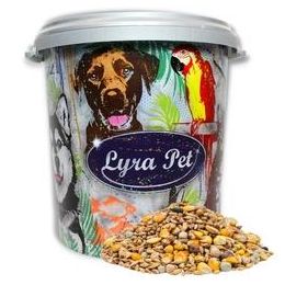 10 kg LYRA PET® Streufutter aus der ALB-MÜHLE Terrassen-Mix schalenfrei in 30 L Tonne