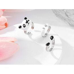 Eyecatcher Fingerring Süßes Pandabär Ring Set. Niedlicher Ring One Size Naturschmuck