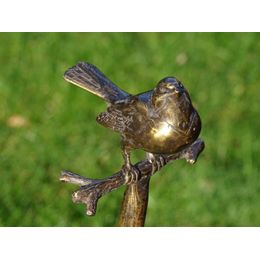 IDYL Dekofigur IDYL Bronze-Skulptur Spatz auf einem Ast sitzend
