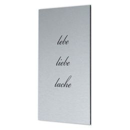 Levandeo® Metallbild, Levandeo Wandbild Bild Schild Lebe Liebe Lache 20x30cm Alu Aluminium