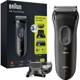 Braun Elektrorasierer Series 3 Shave&Style 3000BT, Wet&Dry, schwarz