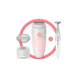 Braun Epilierer Silk-épil 5 5-820, Wet&Dry, Hochfrequenz-Massageaufsatz, weiß