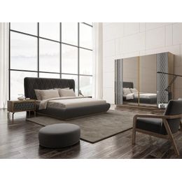 JVmoebel Schlafzimmer-Set Komplett Set Bett Luxus 2x Nachttische Design Schrank Kleiderschrank