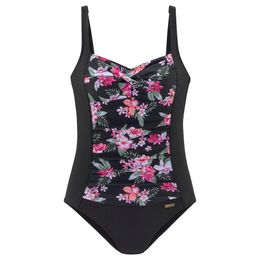 Lascana Badeanzug Damen Gr&ouml;&szlig;e XL gr&uuml;n / pink / schwarz