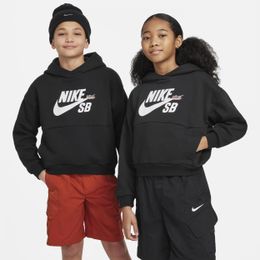 Nike SB Icon Fleece EasyOn Oversize-Hoodie für ältere Kinder - Schwarz