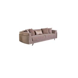 JVmoebel 3-Sitzer Dreisitzer Couch mit Bettfunktion Sofa 3 Sitzer Beige Stoff Stoffsofa