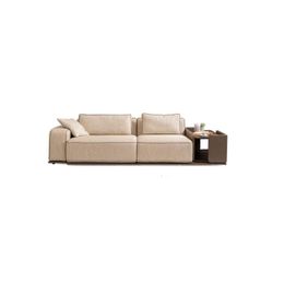 JVmoebel 3-Sitzer Dreisitzer Couch Sofa 3 Sitzer Beige Stoff Stoffsofa Polstersofa Tisch