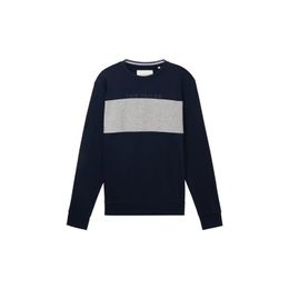 Tom Tailor Herren Sweatshirt mit Logo Print, blau, Logo Print, Gr. S