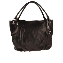 ORE10 Leder-Henkeltasche "Carre" in Schwarz - (B)45 x (H)30 x (T)14 cm