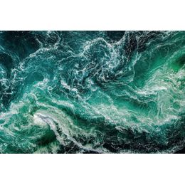 queence Leinwandbild Aqua, Meer, Meer Bilder (1 St), Akustikbild mit sehr guten Schallabsorptions-Eigenschaften, grün