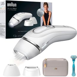 Braun IPL-Haarentferner Silk-Expert Pro 3 PL3221 IPL, 300.000 Lichtimpulse, Skin Pro-Technologie, silberfarben|weiß