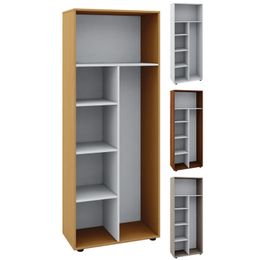 Vcm Holz-Besenregal 6 F&auml;cher Ma&szlig;e: . 70 x H. 178 x T. 40 cm Putzschrank Regal ohne T&uuml;ren - Vandol