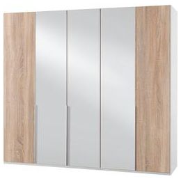 Kleiderschrank wimex "New York" Schränke Gr. B/H/T: 225cm x 208cm x 58cm, 5 St., weiß (weiß/front struktureichefarben hell)