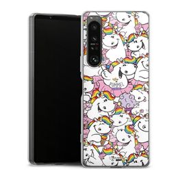 DeinDesign Handyhülle Einhorn Pummeleinhorn Fee Pummelfee Allover, Sony Xperia 1 IV Silikon Hülle Bumper Case Handy Schutzhülle, weiß