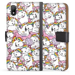DeinDesign Handyhülle Einhorn Pummeleinhorn Fee Pummelfee Allover, Huawei Y5 (2019) Hülle Handy Flip Case Wallet Cover Handytasche Leder, schwarz