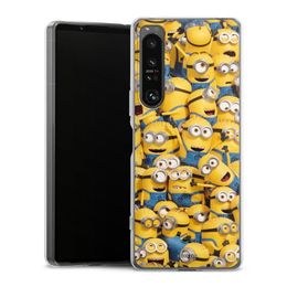 DeinDesign Handyhülle Minions Muster Ich – Einfach unverbesserlich Minions Pattern, Sony Xperia 1 IV Silikon Hülle Bumper Case Handy Schutzhülle, weiß