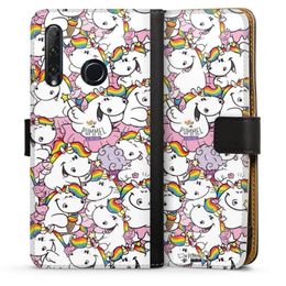 DeinDesign Handyhülle Einhorn Pummeleinhorn Fee Pummelfee Allover, Huawei Honor 20 Lite Hülle Handy Flip Case Wallet Cover, schwarz