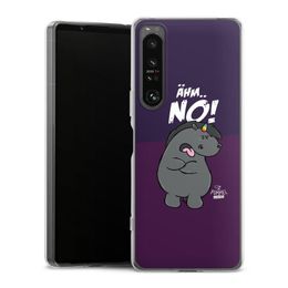 DeinDesign Handyhülle Einhorn Pummel & Friends Pummeleinhorn Ähm Nö Grummel, Sony Xperia 1 IV Silikon Hülle Bumper Case Handy Schutzhülle, weiß
