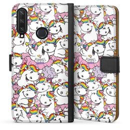 DeinDesign Handyhülle Einhorn Pummeleinhorn Fee Pummelfee Allover, Huawei Y6p Hülle Handy Flip Case Wallet Cover Handytasche Leder, schwarz