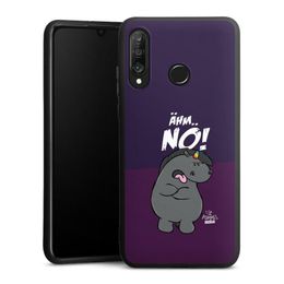 DeinDesign Handyhülle Einhorn Pummel & Friends Pummeleinhorn Ähm Nö Grummel, Huawei P30 Lite Silikon Hülle Premium Case Handy Schutzhülle, schwarz