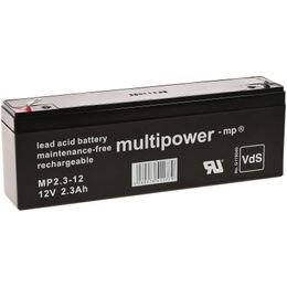 Powery Bleiakku (multipower) MP2,3-12 ersetzt Panasonic LC-R122R2PG Bleiakkus 2300 mAh (12 V), schwarz