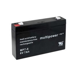 Powery Bleiakku (multipower) MP7-6 ersetzt Panasonic LC-R067R2P Bleiakkus 7000 mAh (6 V), schwarz