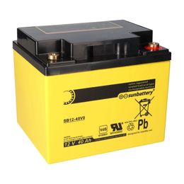 sunbattery SUN Battery SB12-40V0 AGM Akku 12V 40Ah Blei-Akku mit VDS Bleiakkus