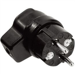 Bachmann Vollgummi-Winkelstecker Stromadapter, 0 cm, schwarz mit Schutzkontakt