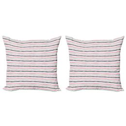 Abakuhaus Kissenbezüge Modern Accent Doppelseitiger Digitaldruck, (2 Stück), Geometrische Zeitgenössische Wellenförmigen Streifen, blau|grün|rosa