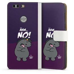 DeinDesign Handyhülle Einhorn Pummel & Friends Pummeleinhorn Ähm Nö Grummel, Huawei Honor 8 Hülle Handy Flip Case Wallet Cover Handytasche Leder, weiß