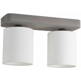 Licht-Erlebnisse - Moderne Deckenleuchte Beton Stoff blendarm E27 35cm - Grau, Weiß