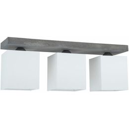 Licht-Erlebnisse Moderne Deckenleuchte Beton Stoff 3-flammig wohnlich - Grau, Weiß