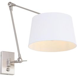 Wandlamp Prestige chic - leinen - metall - 9722ST - Leinen - Steinhauer