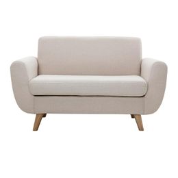 Miliboo Skandinavisches 2-Sitzer-Sofa in Beige aus massivem Hevea pure - Beige