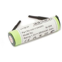 Akku Ersatz für Braun 233.8008860, 180AAH für elektrische Zahnbürste (2500mAh, 1,2V, NiMH) - vhbw