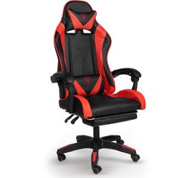 Trisens - Chefsessel Stuhl Home Office Chair Racing Bürostuhl Sportsitz Büro Stuhl, Schwarz/Rot