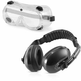 Arbeitsschutz-Set AS-4 Kapselgehörschutz Schutzbrille Korbbrille - STAHLWERK