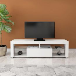 ML-Design TV Lowboard mit Stauraum, 140x51x35 cm, Weiß, aus Holz