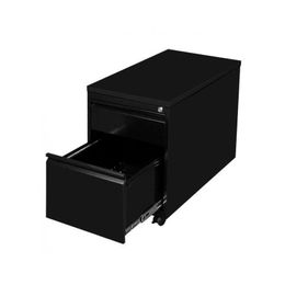 LÜLLMANN Stahl Büro Rollcontainer Bürocontainer mit Hängeregistratur und Metallabdeckplatte Maße: 61x46x59cm ral 9005 Schwarz 505304 - schwarz
